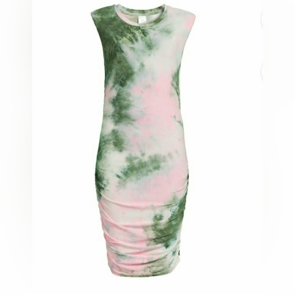 NOBO | Dresses | Nobo Tie Dye Print Midi Tshirt Dress With Side Ruching ...